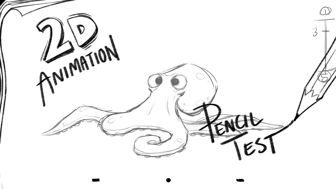 Octopus Walk Cycle | Hand Drawn 2D Animation Pencil Test - YouTube
