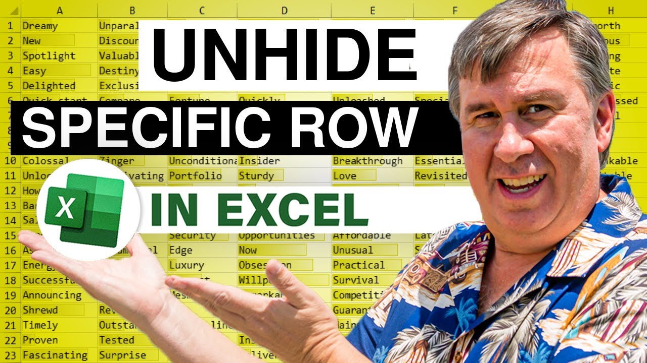 Excel How To Unhide A Specific Row YouTube excel-how-to-unhide-a-specific-row-youtube