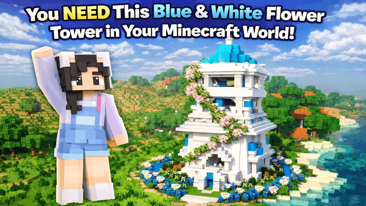 You NEED This Blue Flower Tower in Your Minecraft World! # ...