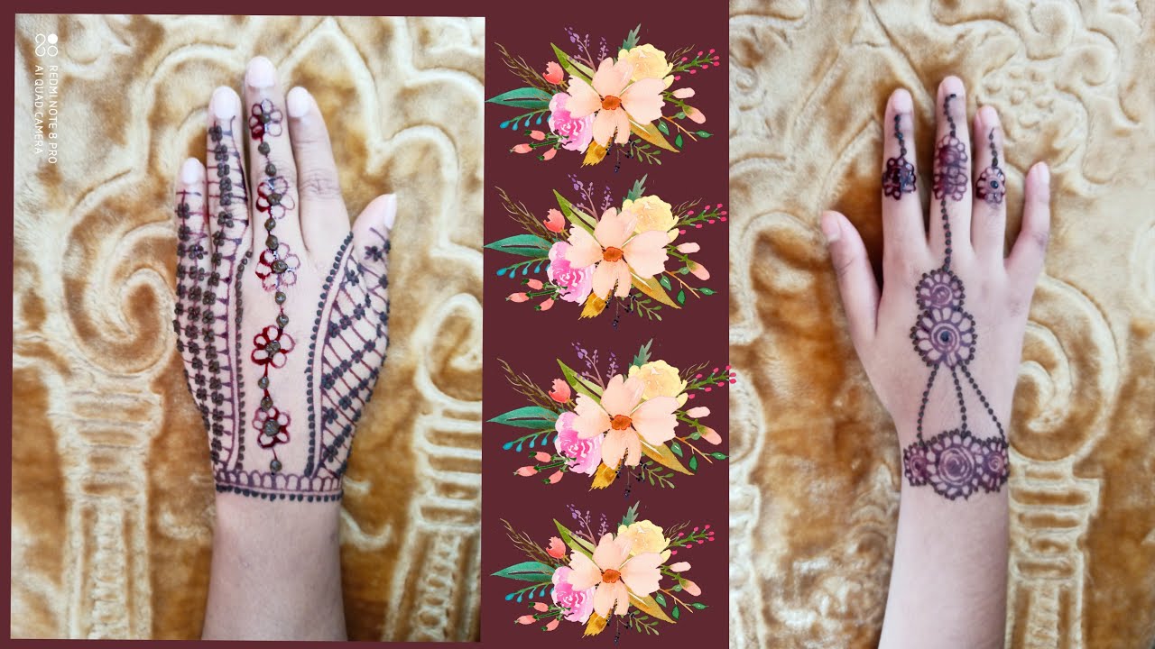 TWO BEAUTIFUL MEHANDI FOR BEGINNERS/ SIMPLE MEHANDI DESIGN - YouTube