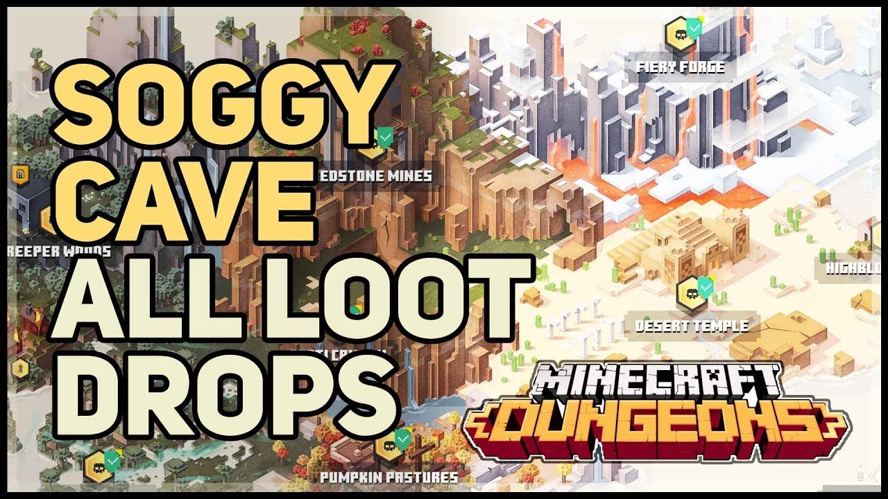 All Soggy Cave Loot Drops Minecraft Dungeons - YouTube