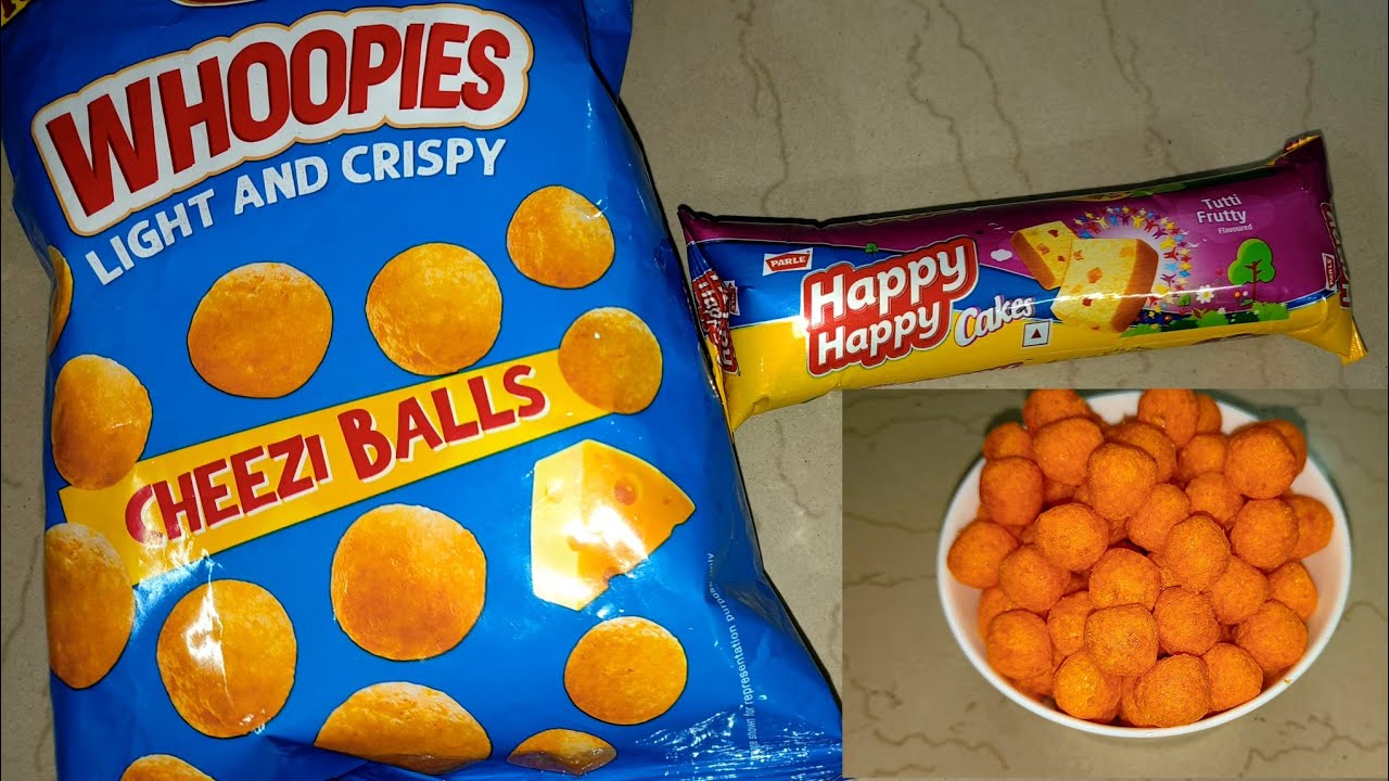 Lot's of cakes & chips| Whoopies light & crispy cheezi balls & parle ...