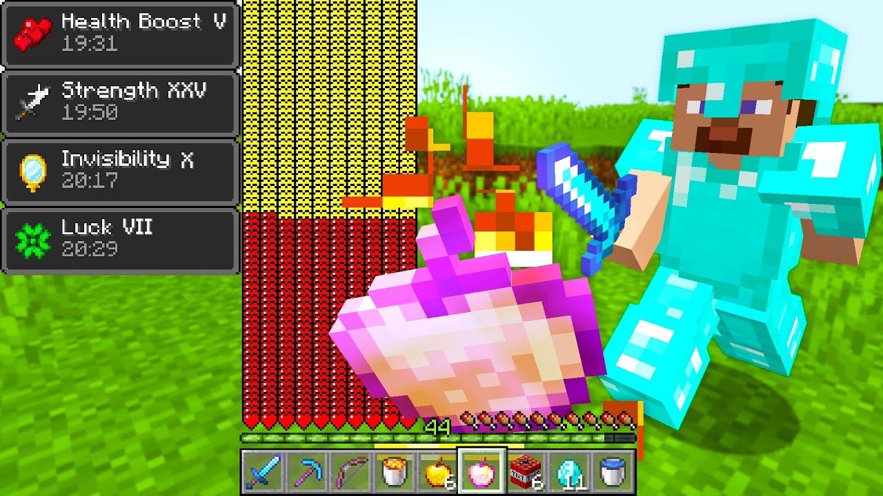 Minecraft UHC but golden apples give RANDOM effects.. - YouTube