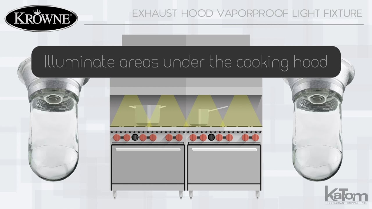 Krowne Exhaust Hood Vaporproof Light fixture (381-25103) - YouTube