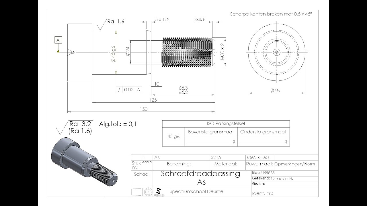#Solidworks part to drawing / werkstuk naar tekening - YouTube
