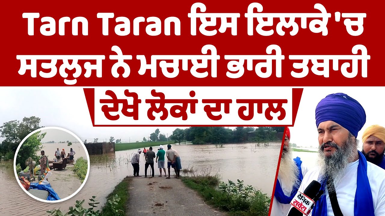 Tarn Taran ਇਸ ਇਲਾਕੇ 'ਚ ਸਤਲੁਜ ਨੇ ਮਚਾਈ ਭਾਰੀ ਤਬਾਹੀ, ਦੇਖੋ ਲੋਕਾਂ ਦਾ ਹਾਲ ...