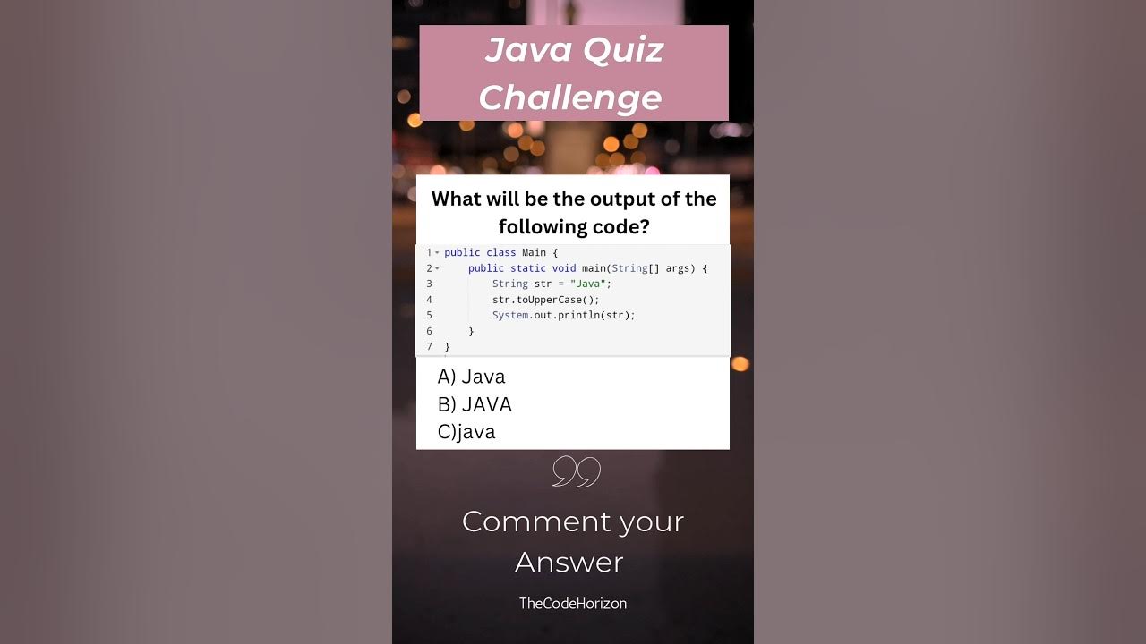 Java Quiz Challenge - Question 26: Do you know about String Class and it's method?#javaquiz # ...