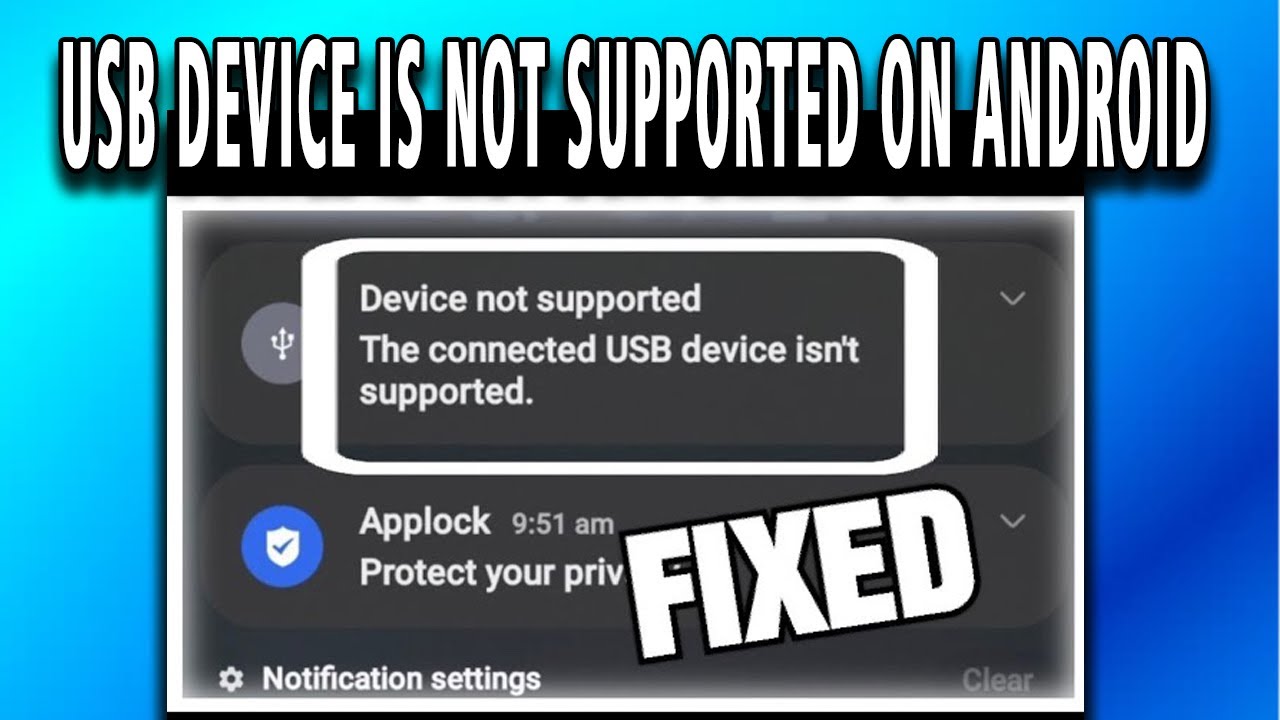 How To Fix USB Device Is Not Supported On Android - YouTube