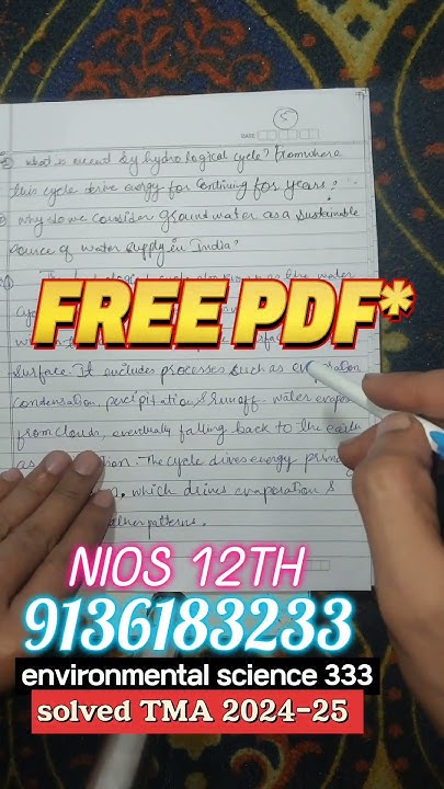 Nios 12th environmental science 333 solved tma English medium 2024-25 #solvedassignment #english ...
