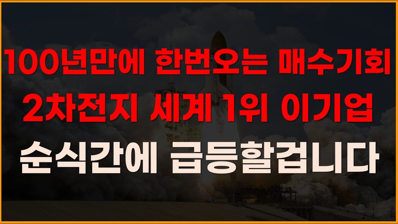 100년만에 한번오는 매수기회 2차전지 세계1위 이기업 순식간에 급등할 겁니다 2차전지관련주 에코프로비엠주식전망엘앤에프포스코홀딩스9월주식전망 에코프로머티리얼