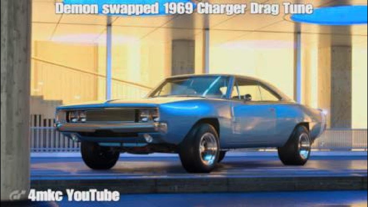 Demon swapped 1969 Charger drag Tune Gt7 - YouTube