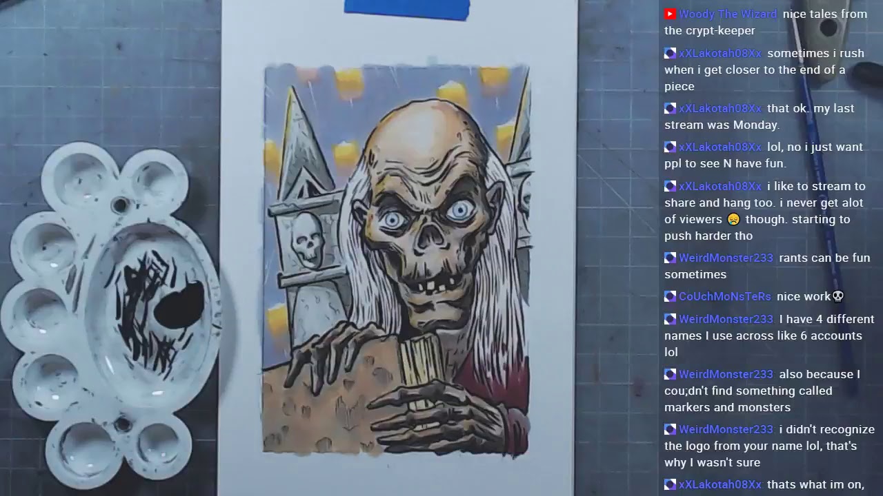 Drawing sweet monsters! Crypt-Keeper from Tales from the Crypt - YouTube