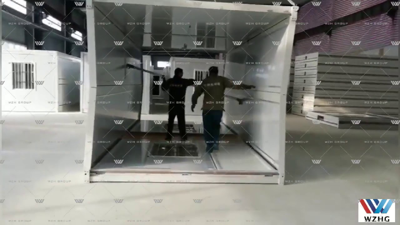 WZH Group New Style Prefab Folding Container House Tiny House - YouTube