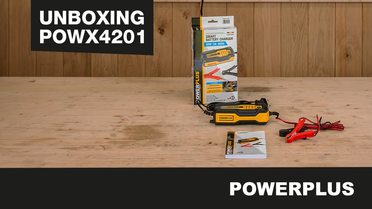POWERPLUS - POWX4201 slimme lader Unboxing - YouTube
