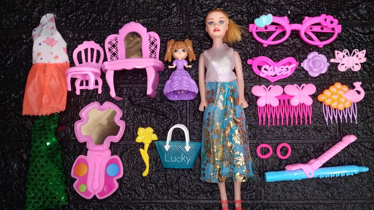 10:24 Minutes Satisfying with Barbie and Little Princess Glamour Girl ...