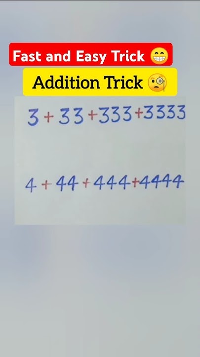Fast Addition Trick 🤪#maths #basic #mathematics #viralvideo #viralshort #trending #ytshorts ...