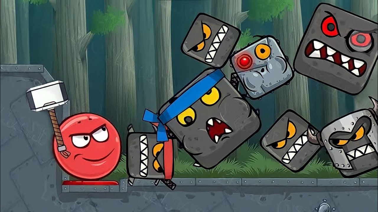 Red Ball 4 | Rainbow Friends Ball Vs Rock Boss level 124 - YouTube