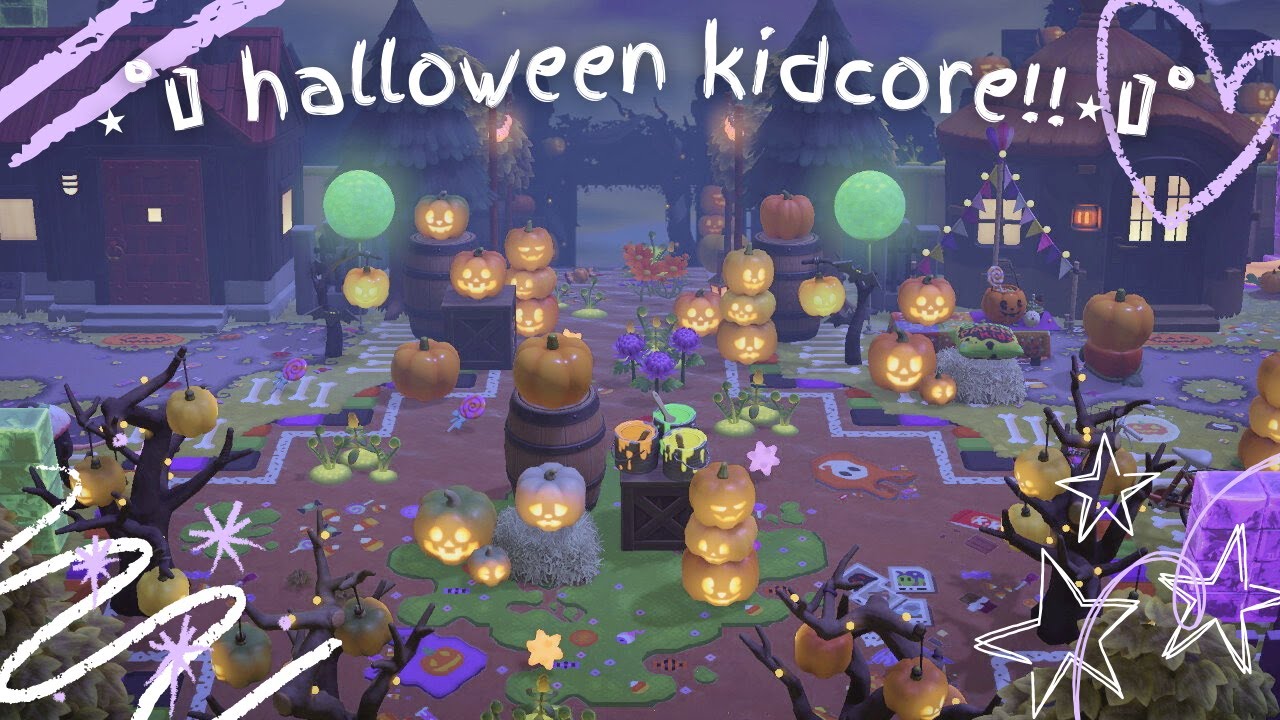 ｡𖦹°‧ ooky spooky halloween kidcore island tour⭑.ᐟ animal crossing new ...