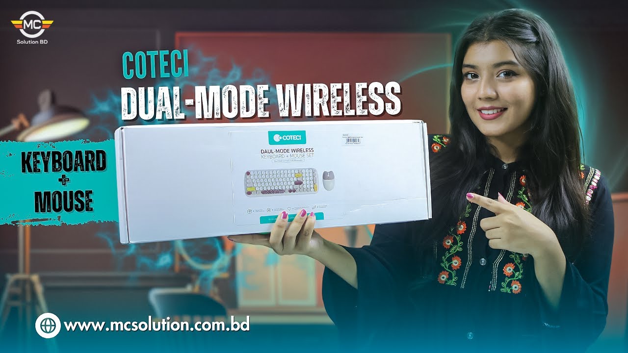 Coteci 84023 Dual-Mode Wireless Keyboard + Mouse Review - YouTube