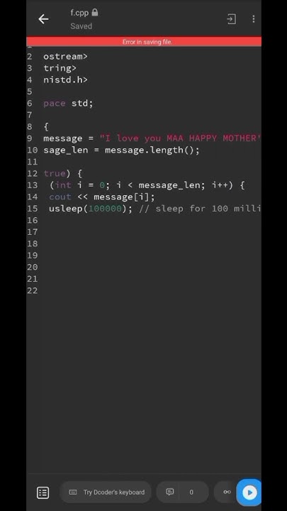 program in cpp to print 👩‍👧HAPPY MOTHER'S DAY 👨‍👩‍👦‍👦 #mothersday #maa #viral #shorts #coder ...