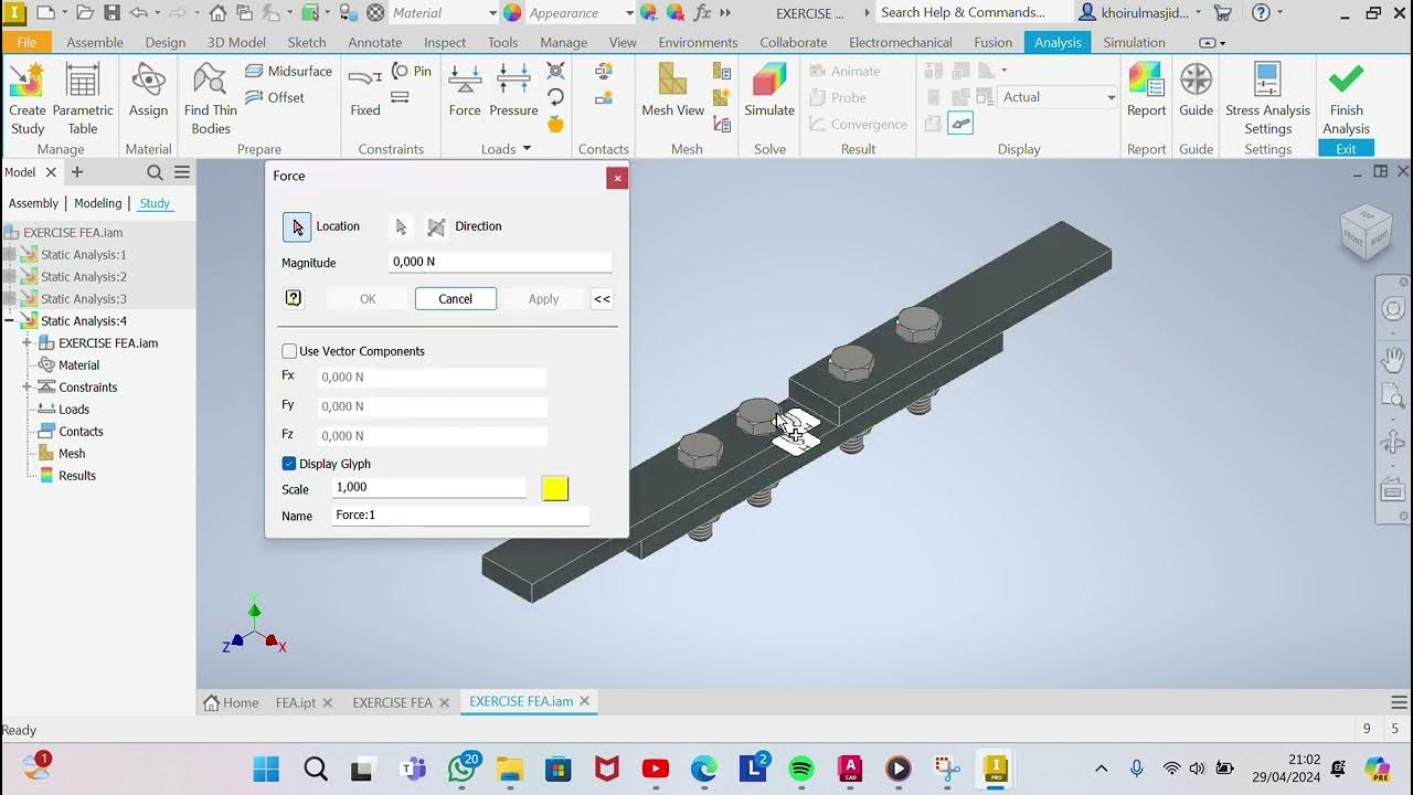 FINITE ELEMENT ANALYSIS DISOFTWARE INVENTOR - YouTube