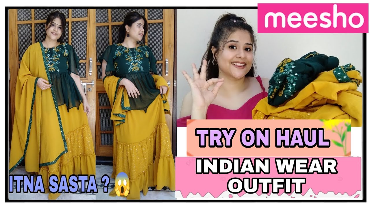 HALDI FUNCTION OUTFIT FROM MEESHO | MEESHO INDIAN HAUL | Ethnic dress ...
