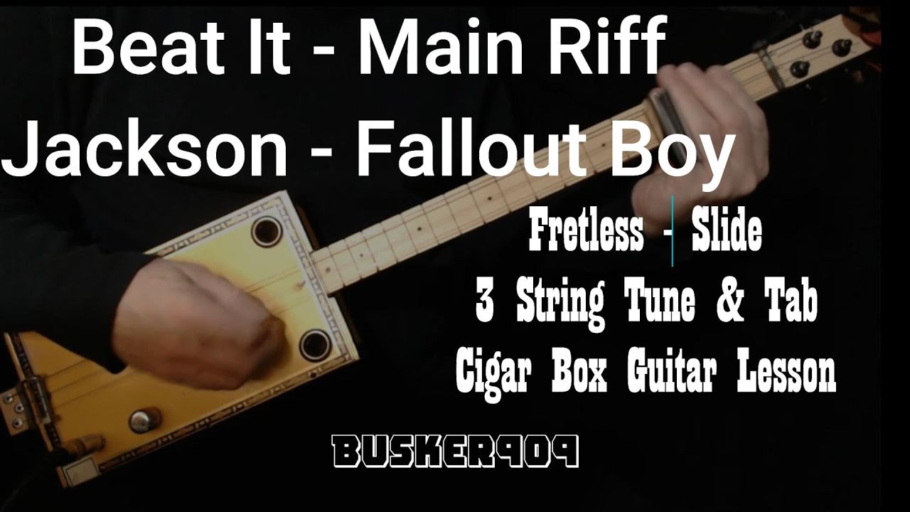Easy Classic Rock Riff- Beat It- Michael Jackson,fretless Cigar Box ...