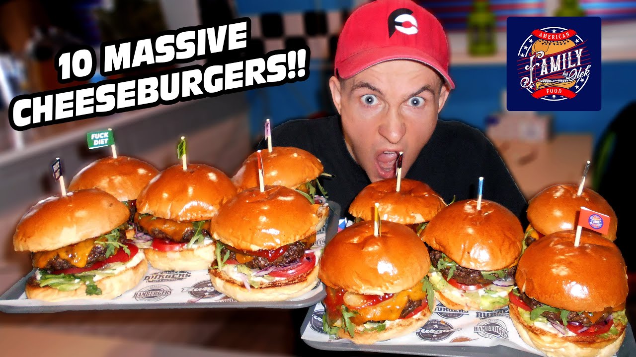 10 HUGE CHEESEBURGERS CHALLENGE in Poland! | 5KG of Food | 1000 PLN ...