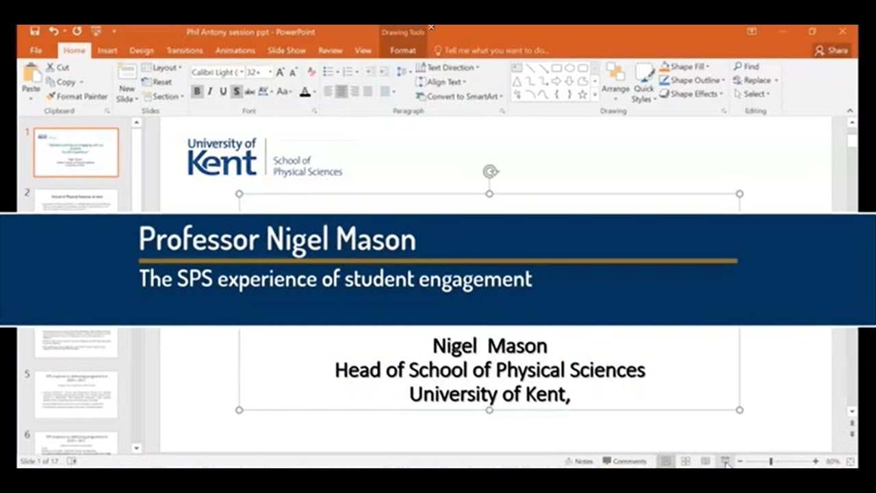The School of Physical Sciences experience of student engagement: Nigel ...