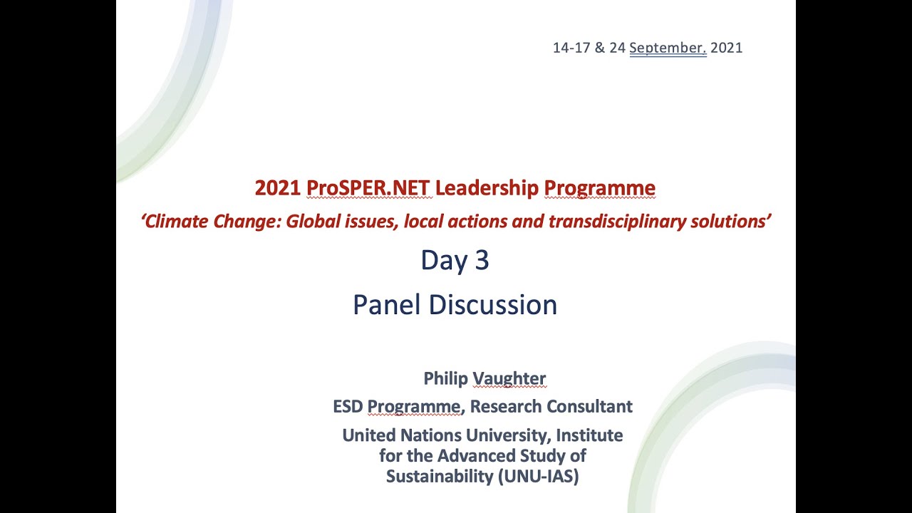 Panel Discussion - 2021 ProSPER.Net Leadership Programme - YouTube