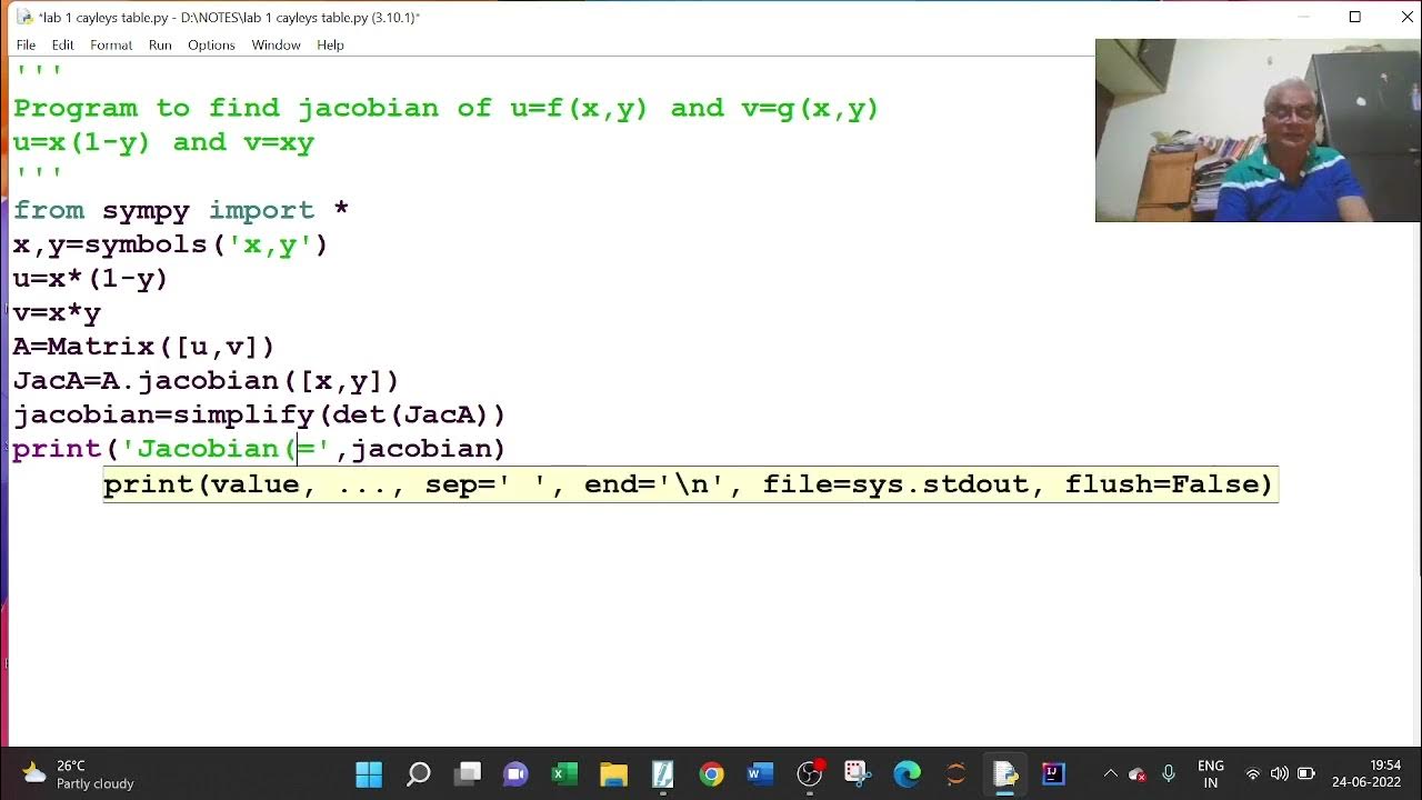 Jacobian in python - YouTube