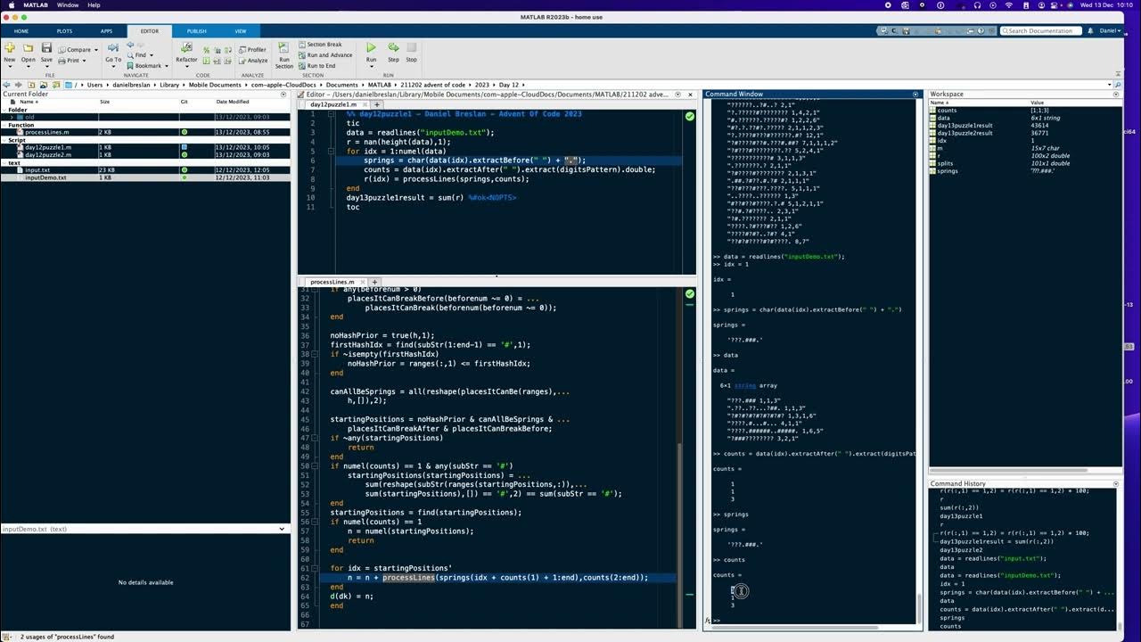 Advent of Code Walkthough MATLAB 2023 Day 12 - YouTube