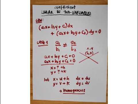 DIFFEQNS: Coefficient Linear in Two Variables (Case 1) Examples 2 - YouTube