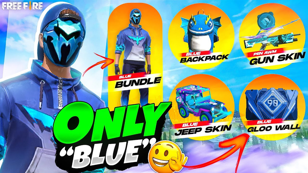 Free Fire 🔥 But it’s Only Blue Challenge in Solo Vs Squad 💪🏾 Higest ...