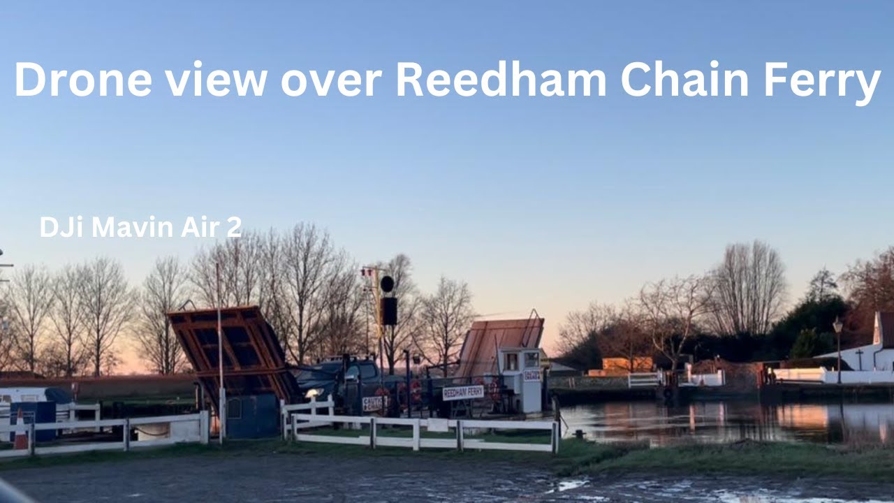 Drone view over Reedham Chain Ferry, Norfolk Broads. Watch this! - YouTube