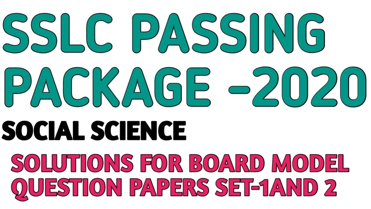 SSLC/10Std/SOCIAL SCIENCE /SOLUTIONS FOR BOARD MODEL QUESTION PAPERS ...