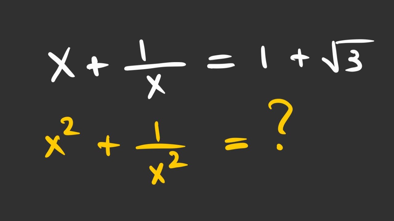 Singapore Math Olympaid, Algebra Problem 1 - YouTube