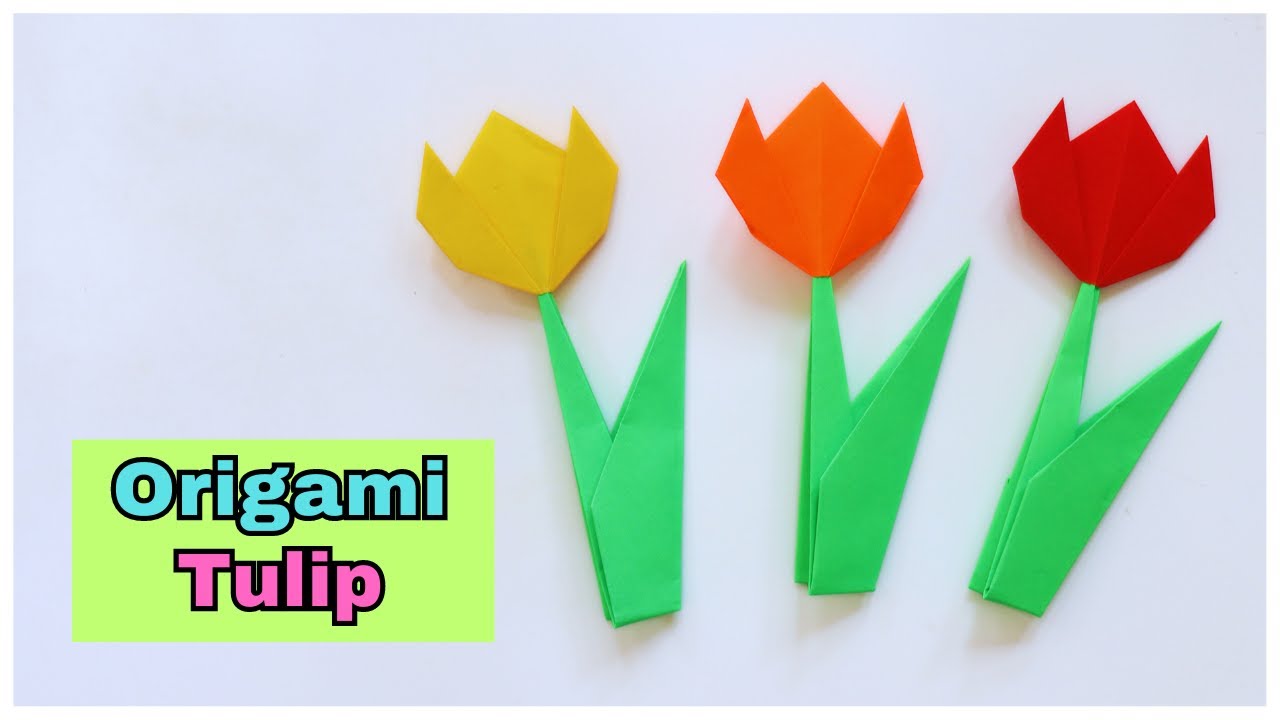 Origami Tulip Flower Tutorial - YouTube