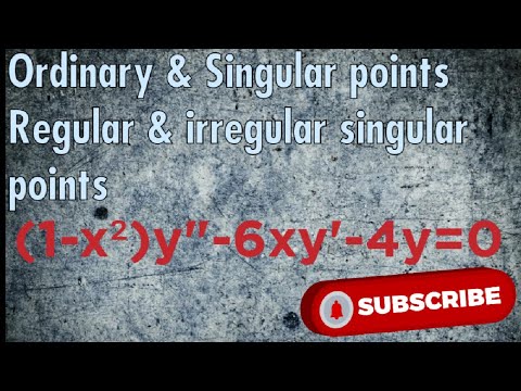 Ordinary point & Singular point || Regular and irregular singular point Analytic and Non ...