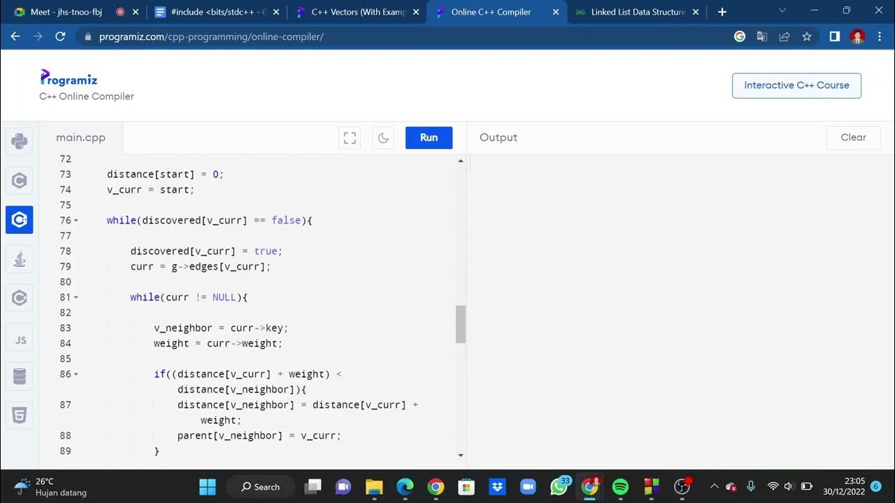 Implementasi Algoritma Djikstra ke dalam c++/cpp - YouTube
