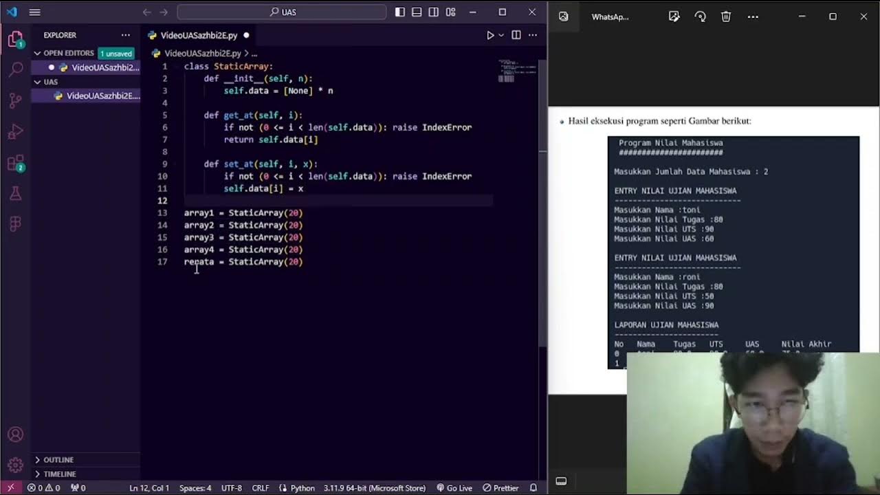 Ahmad Anshori Azhbi, 2310010226, UAS Algoritma Pemrograman 2 - YouTube