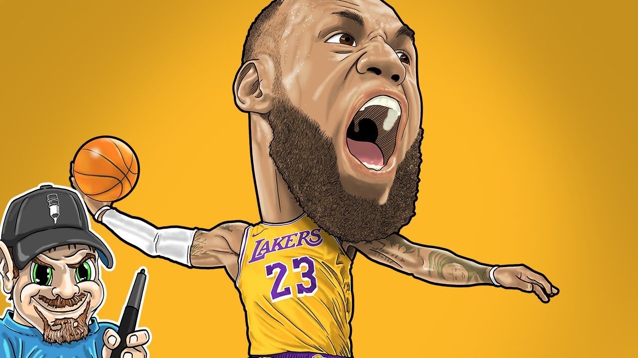 How to Draw LeBron James Caricature 2 - YouTube