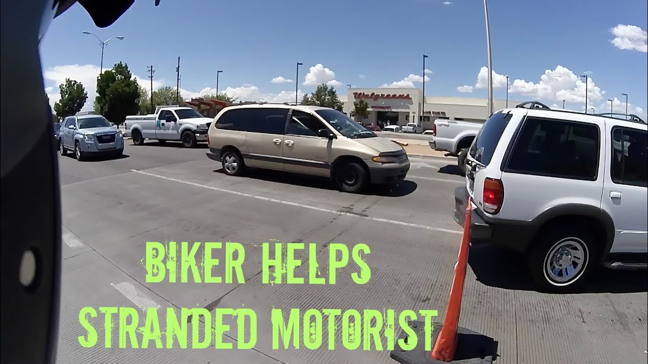 Biker Helps Stranded Motorist - YouTube