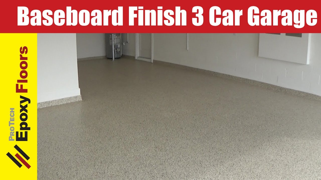 3 Car Garage Epoxy Floor Baseboard - YouTube
