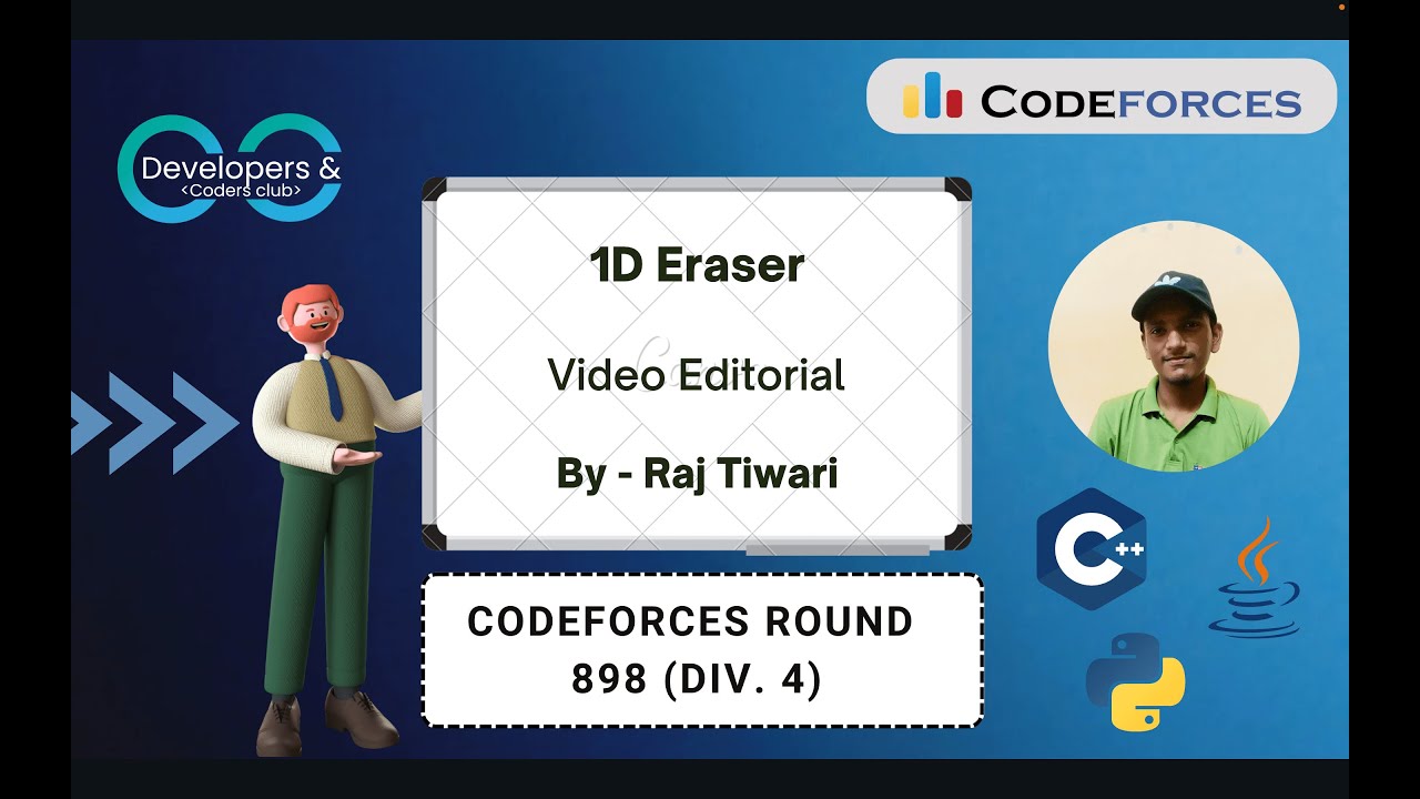 1d Eraser Codeforces Round Div 4 Codeforces Dcc Nit A Youtube 8336
