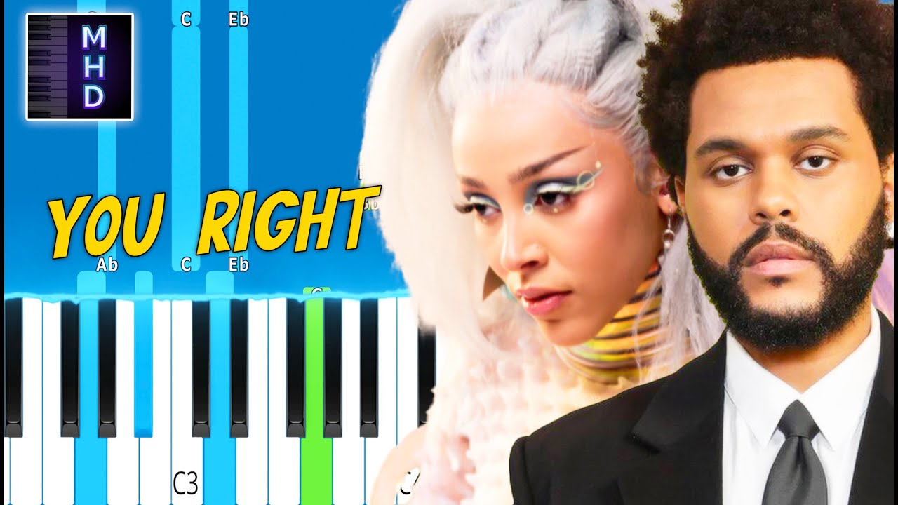 Doja Cat - You Right ft. The Weeknd - Piano Tutorial - YouTube