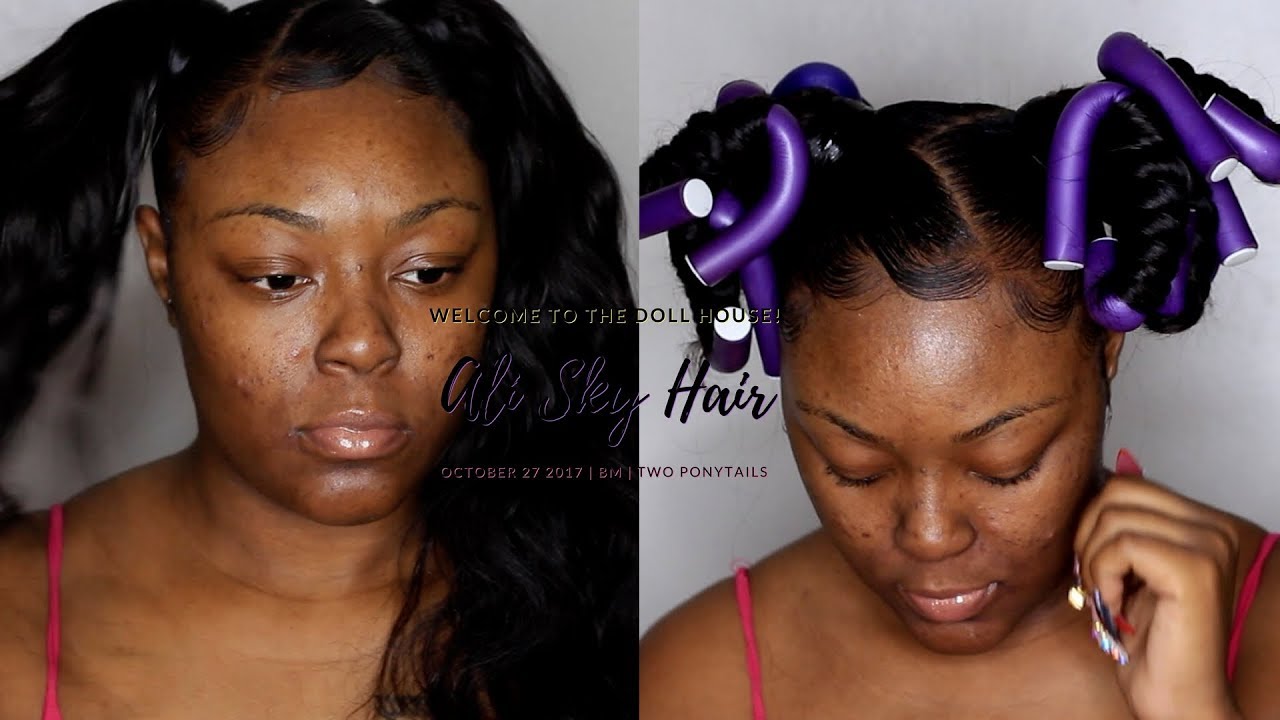 Night Time Hair Slay x Ali Sky Hair | Two 22" Pony Tails - YouTube