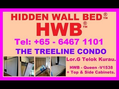 The Treeline Condo HWB-Queen +Cabinets. HUB Showflat w Wallbed ...