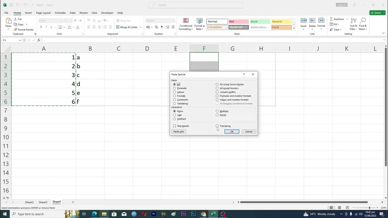 How To Transpose Data In Excel - Youtube