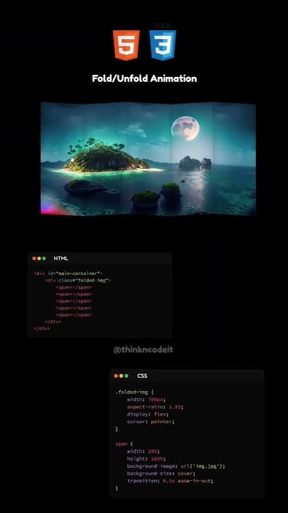 Fold Unfold Animation In Html And Css Css Coding Css Youtube